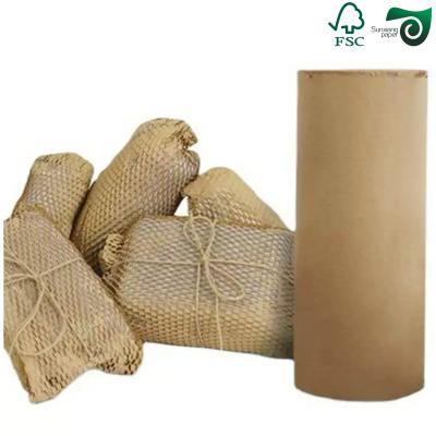 China FSC Certified 100gsm Brown Honeycomb Paper Wrap  Eco Cushion For E Commerce Fragile Items for sale