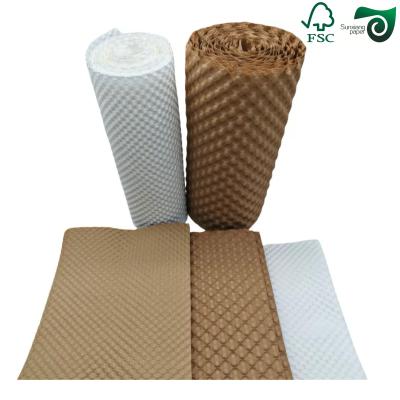 China FSC Certified 50gsm Brown Honeycomb Wrap Eco Friendly Cushioning For E Commerce Fragile Items for sale