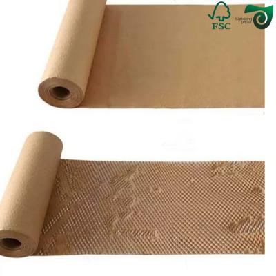 China 100GSM Brown Honeycomb Paper Wrap Eco Cushion Packaging For E Commerce Fragile Items for sale