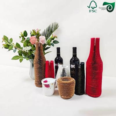 China FSC 50gsm 80gsm White Brown Honeycomb Wrap Eco Friendly Cushioning For E Commerce Fragile Items for sale