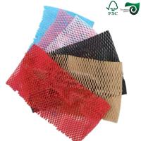 China FSC 100gsm RED Brown Honeycomb Paper Wrap Eco Cushion For E Commerce Fragile Items for sale