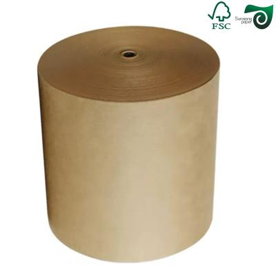 China FSC 60gsm No Paper Dust Brown Bobbin Fibre Core Kraft Paper For  Industrial Paper Tubes for sale