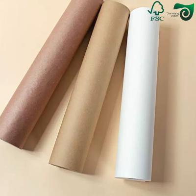 China FSC 100gsm 120gsm Natural White Kraft Paper For Grocery Shopping Bags Packaging for sale
