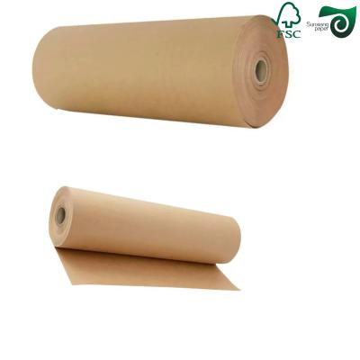China FSC Certified Virgin White Kraft Paper Rolls 150gsm 190gsm Wrapping Packaging Paper for sale
