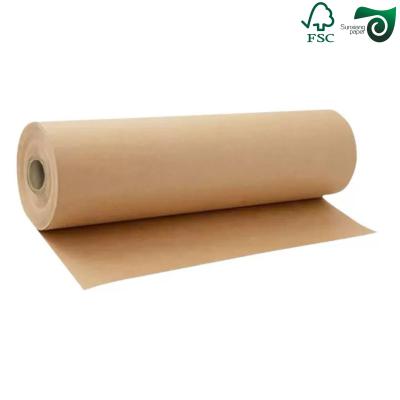 China 80g Natural Brown Wet Strength Packaging Kraft Wrapping Board FSC Kraft Liner Paper for sale