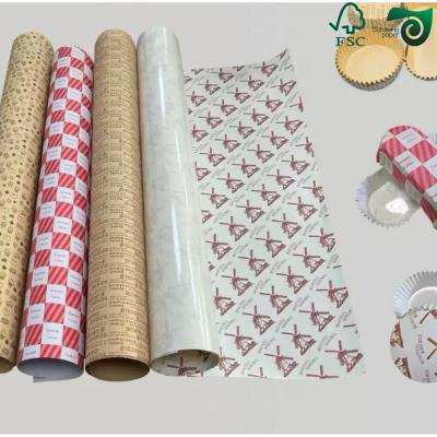 China FSC Certified White Kraft Baking Wrapping Paper 25gsm 30gsm For Cake Packaging for sale