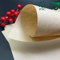 China 50gsm 55gsm FSC Food Grade MG Brown Kraft Paper  One Side Glossy Wrapping Paper for sale