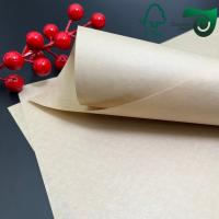 China 50gsm 55gsm FSC Food Grade MG Brown Kraft Paper  One Side Glossy Wrapping Paper for sale