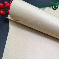 China 50gsm 55gsm FSC Food Grade MG Brown Kraft Paper  One Side Glossy Wrapping Paper for sale