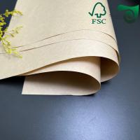 China 50gsm 55gsm FSC Food Grade MG Brown Kraft Paper  One Side Glossy Wrapping Paper for sale