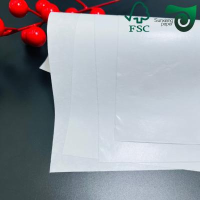 China FSC 30gsm 90gsm Greaseproof Resistant Paper  Burger   Food Packing Sheets for sale