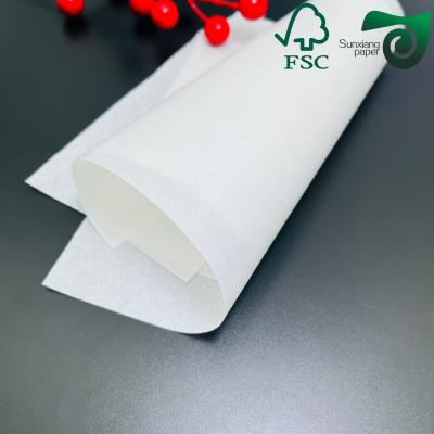 China FSC White Greaseproof Paper 38gsm 40gsm  Ideal For Lunch Wrapping Fried Snacks Bacon for sale