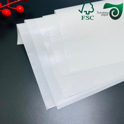 China FSC 40gsm Greaseproof Hamburger Wrapping Paper Kit3 Kit7 100% Virgin Wood Pulp for sale