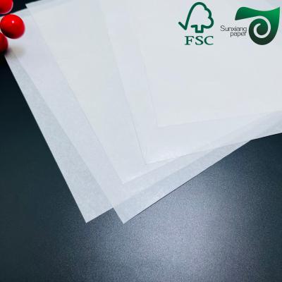 China FSC 40gsm 50gsm Jumbo Roll Grease Proof Paper With Easy Slip Property Kit Sizes 3 5  7 for sale