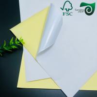China FSC Single Side Cast Coated Glossy White Adhesive Sticker Paper 75gsm 80gsm Supermarket Use for sale