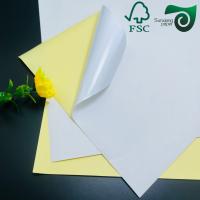 China FSC Single Side Cast Coated Glossy White Adhesive Sticker Paper 75gsm 80gsm Supermarket Use for sale