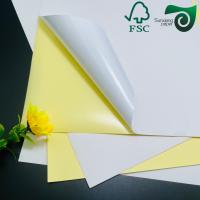 China FSC Single Side Cast Coated Glossy White Adhesive Sticker Paper 75gsm 80gsm Supermarket Use for sale