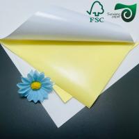 China FSC 75gsm Single Side Cast Coated Glossy White Adhesive Sticker Paper Supermarket  Retail Grade for sale