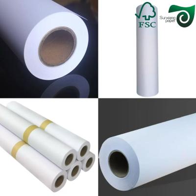 China FSC Uncoated Plain Plotter Paper Rolls For Garment Factory  62