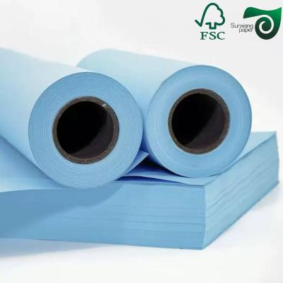 China FSC Blue Digital Plotter Paper  80gsm 610mm Width End Application For Building Layout for sale