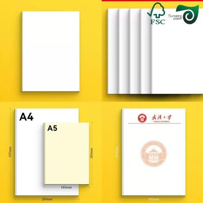China FSC Certified 80gsm 120gsm Cream Uncoated Wood Free Paper  For School Notebooks for sale