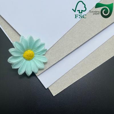 China FSC 200gsm 450gsm Coated White Duplex Paper Board Grey Back Recycled Pulp for sale