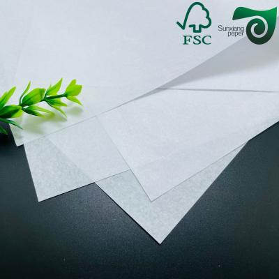 China FSC Width White Translucent Tissue Paper Roll  For Fruit Wrapping 15gsm 17gsm for sale
