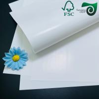 China FSC 80gsm 90gsm Super White Mirror Cast Coated Paper Glossy Sticker Base Paper for sale