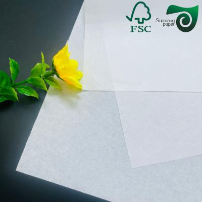 China FSC 50gsm Double Sided Silicone Coated White Non Stick Baking Liner Food Wrapping Paper for sale