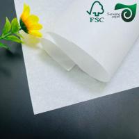 China FSC 35gsm 40gsm Grade 3 Food Grade White Greaseproof Paper Rolls Wrapping Paper White for sale