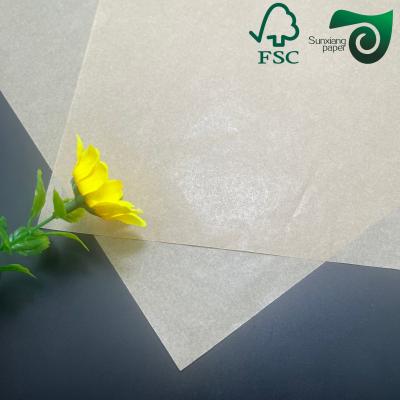 China FSC Silicone Coated Greaseproof Baking Paper  55gsm 60gsm Brown White Food Safe Options for sale