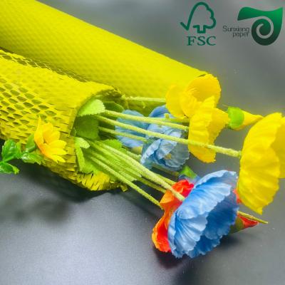 China FSC 100gsm Yellow Honeycomb Paper Wrap  Eco Cushion For E Commerce  Logistics for sale