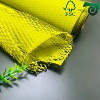China FSC Honeycomb Paper Wrap 50gsm 80gsm Yellow Brown Eco Cushion For E Commerce Logistics for sale