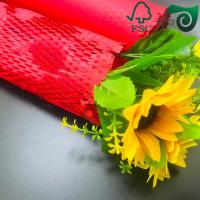 China FSC 100gsm RED White  Honeycomb Paper Wrap Eco Cushion For E Commerce Fragile Items for sale