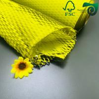 China FSC 50gsm Yellow  Honeycomb Paper Wrap  Eco Friendly Cushioning For E Commerce Fragile Items for sale