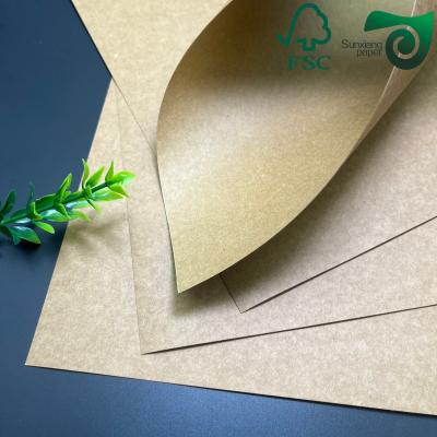 China FSC Certified 350gsm Food Grade Brown Kraft Board For Lunch Boxes Food Packaging for sale