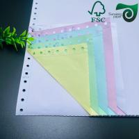 China FSC 50gsm Yellow Blue Blank Carbonless Copy Paper  Letter Size For Receipt Printing for sale