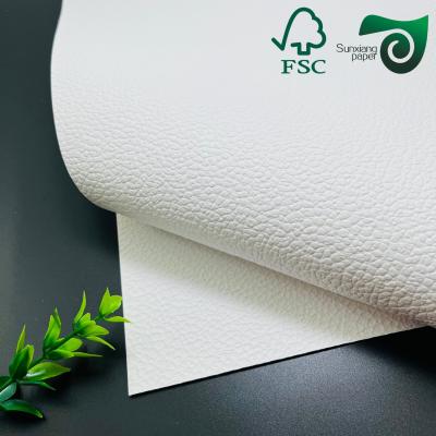 China FSC 200GSM Leather Grain Embossed White Paper For Luxury Jewelry Accessory Packaging for sale
