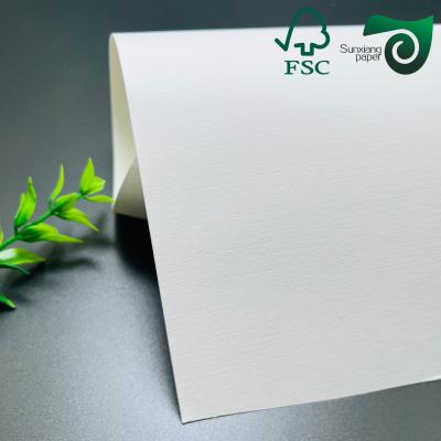China FSC 160gsm Striped Embossed White Kraft Paper Premium Specialty Paper Gift Packaging for sale