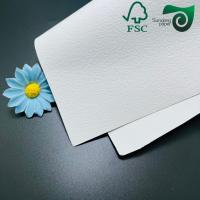 China 350gsm Cloth Texture Embossed Paper FSC Premium White Cardstock For Luxury Gift Packaging for sale