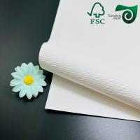 China 350gsm Cloth Texture Embossed Paper FSC Premium White Cardstock For Luxury Gift Packaging for sale