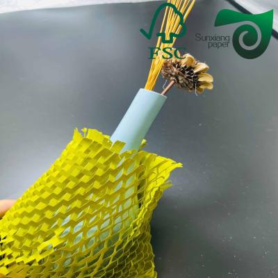 China 80gsm Honeycomb Paper Wrap Shockproof Cushion Packaging Paper For E-Commerce for sale