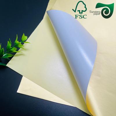 China FSC 75gsm Wet Strength White Gloss Label Paper For Beverage Cold Chain Label Packaging for sale