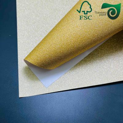 China FSC 300gsm Gold Powder Recycled Premium Specialty Paper High Rigidity For Gift Packaging for sale