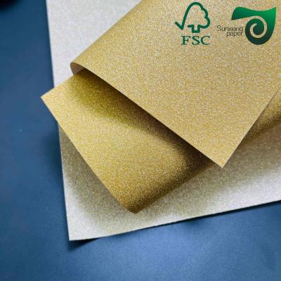 China FSC 180GSM Gold Powder Premium Recycled Specialty Paper For Flower Packaging for sale