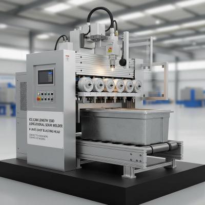 China Ice Can Length 1500 Longitudinal Seam Welder Featuring 8 Units Shot Blasting Head Contact To Know More for Precise Welding for sale