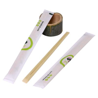 China Japanese Restaurant Sushi Disposable Two Point Double Ended Bamboo Chopsticks with Paper Sleeve for sale