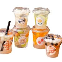 China Sustainable Clear PET Plastic Cups With Lids And Straws Eco-Friendly With Beverage Consumption for sale
