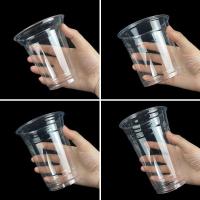 China Wholesale 12oz PET PLA Disposable Clear Plastic Water Cup Cold Drink Cup With Dome Lid Oem Packing for sale