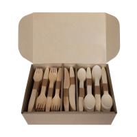 China Biodegradable Tableware Cutlery Set , Barbecue Wooden Forks And Spoons Disposable for sale